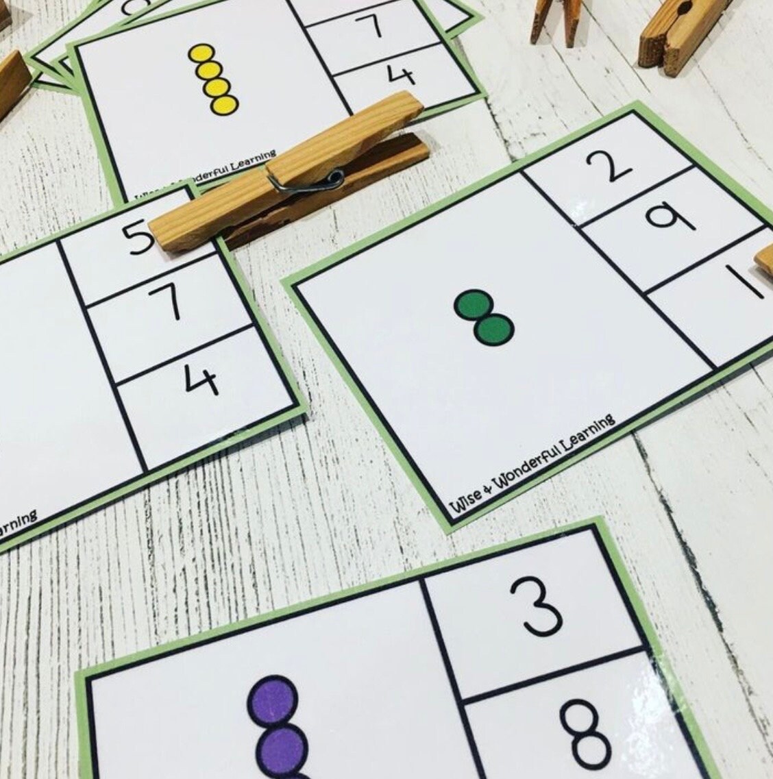 Montessori Bead Number Clip Peg Counting Cards - Etsy