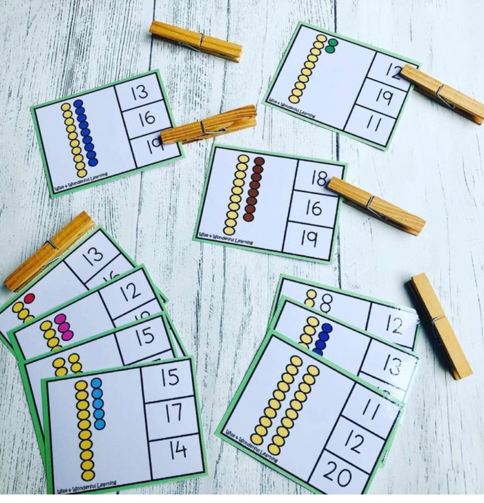 Montessori Bead Number Clip Peg Counting Cards - Etsy