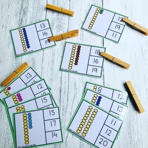 Montessori Bead Number Clip Peg Counting Cards - Etsy