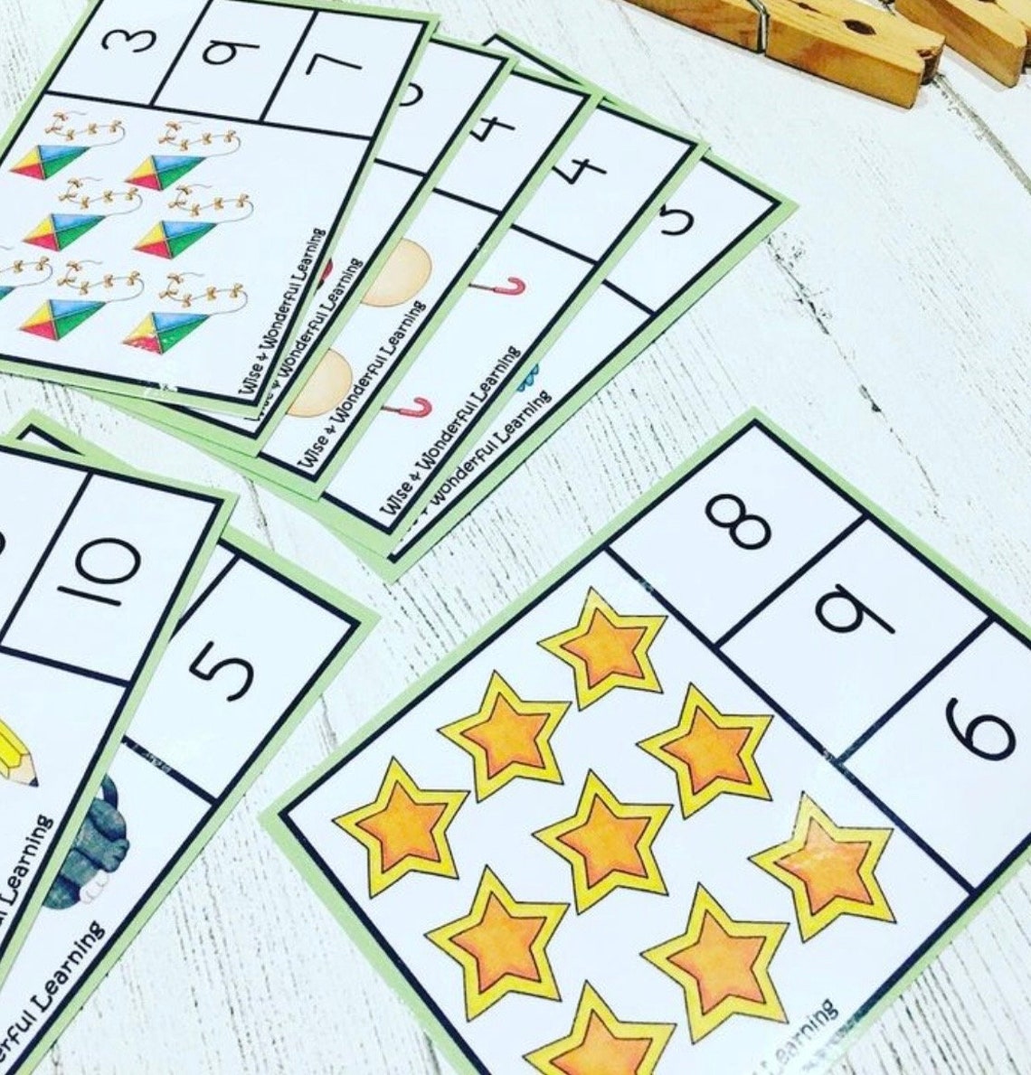 Preschool Number Counting Cards - Etsy