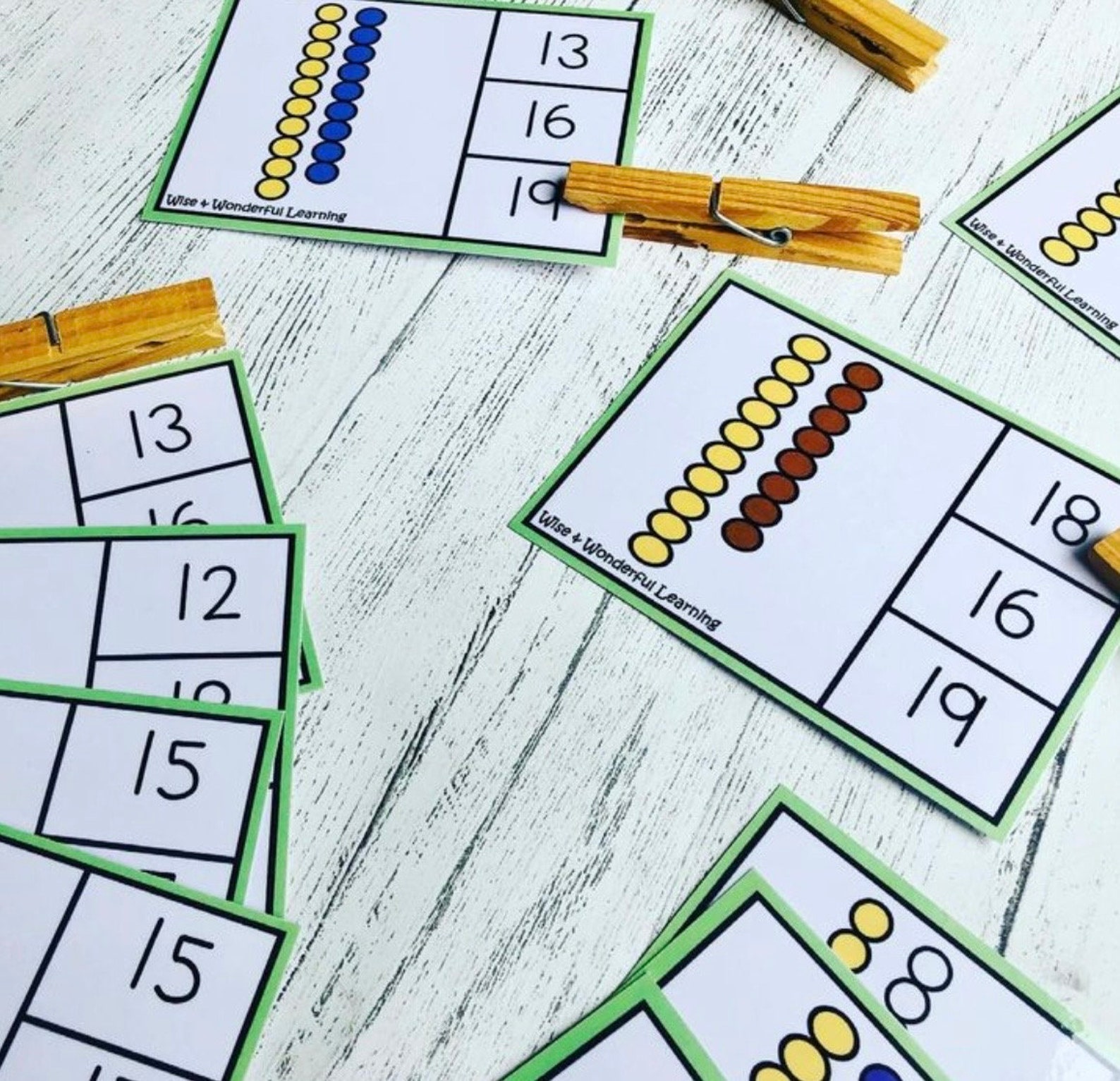 Montessori Bead Number Clip Peg Counting Cards - Etsy
