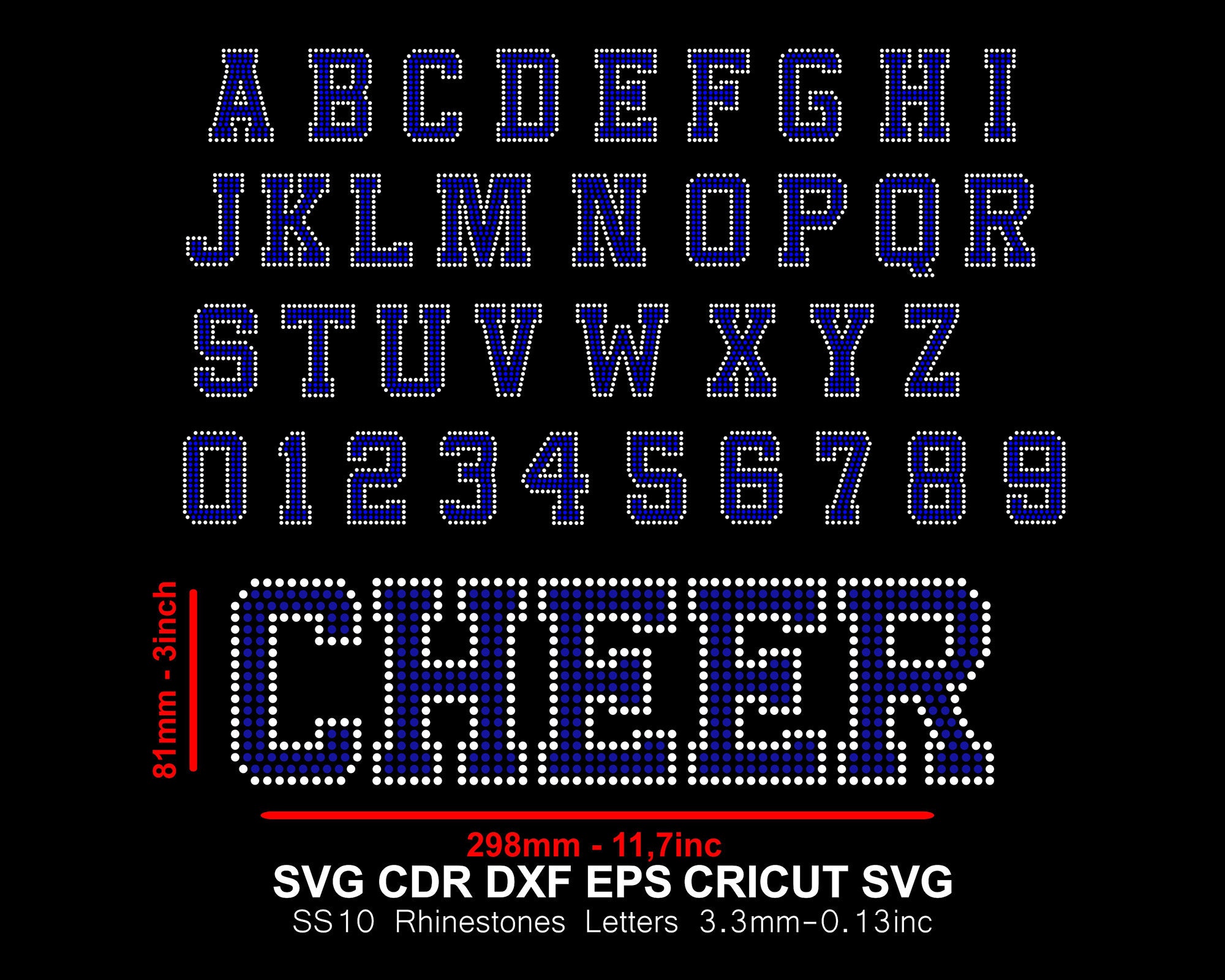 Rhinestone Font CHEER College Alphabet Varsity Sport Letters - Etsy