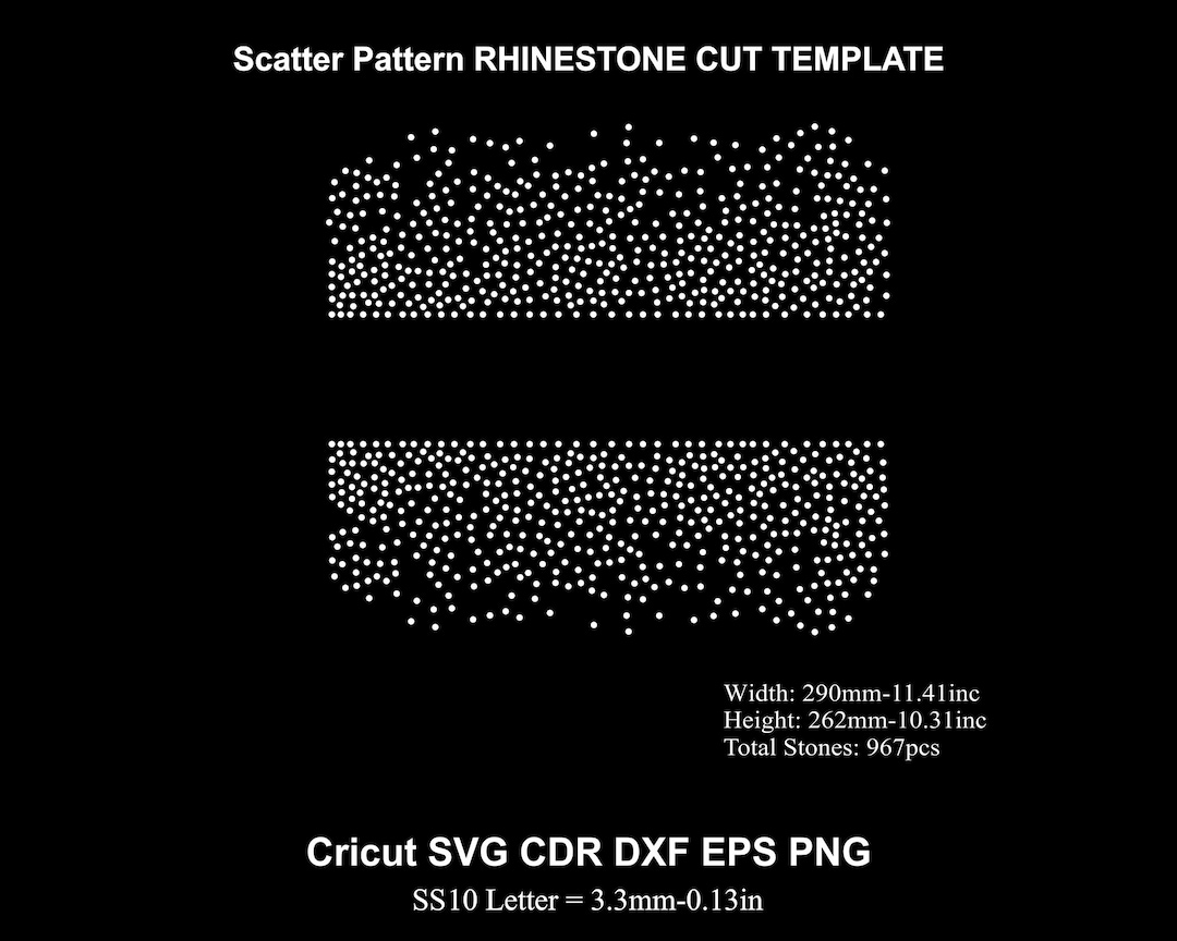 Scatter Rhinestone Template SS10 Size Monogram Scatter Design ...