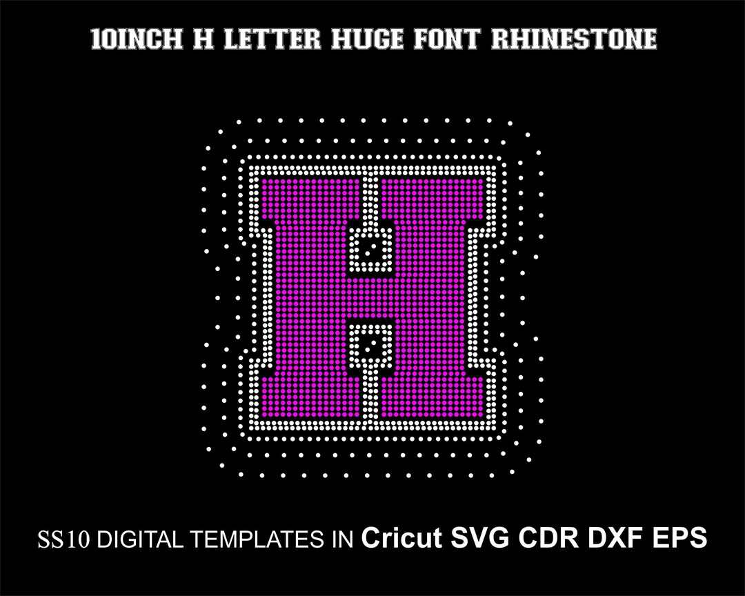 Capital Letter H Rhinestone Huge Letters College Alphabet Font Two ...