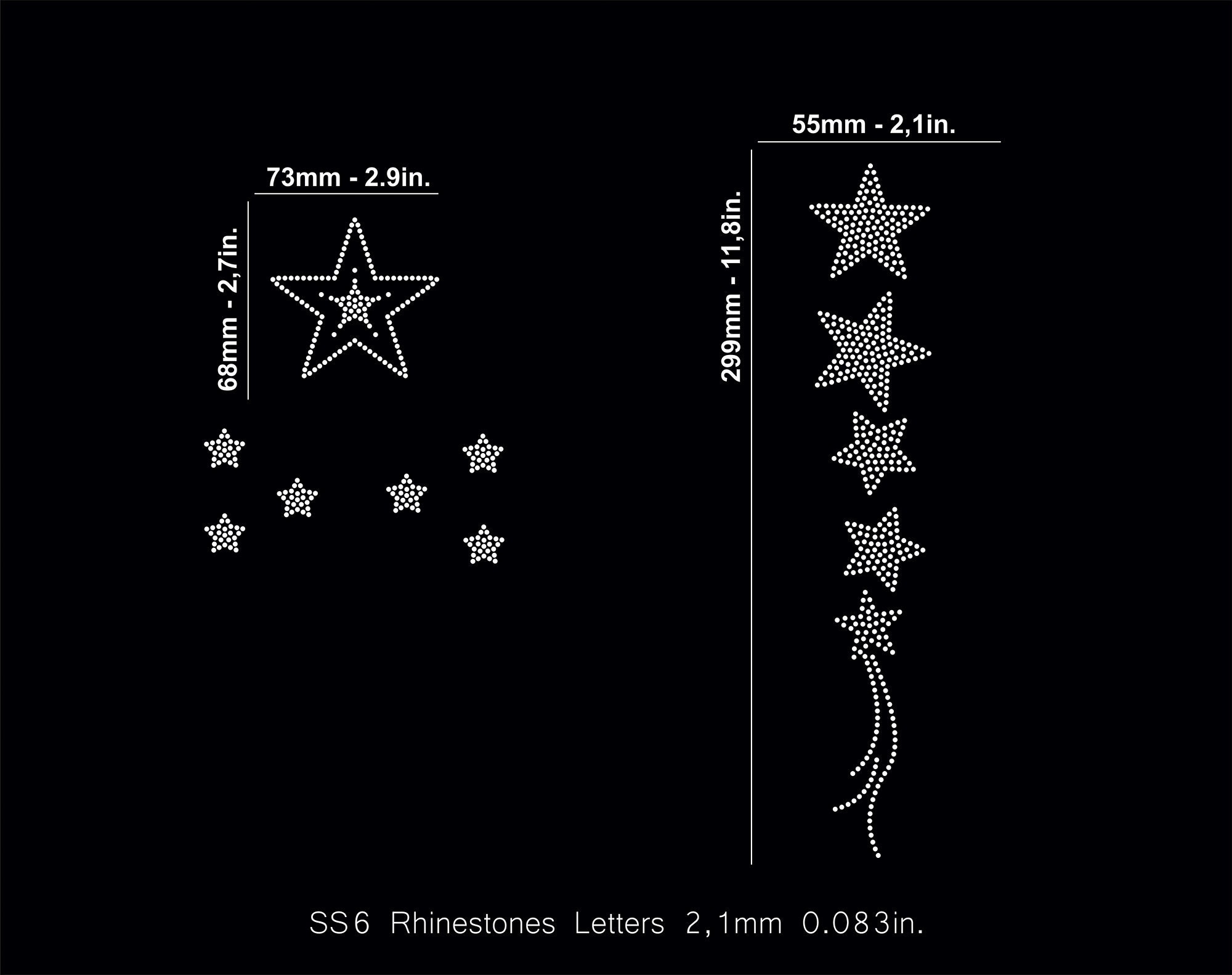 Rhinestone Random 12 Design Cut Template Set SS06 SS10 Svg Cdr Eps Dxf ...