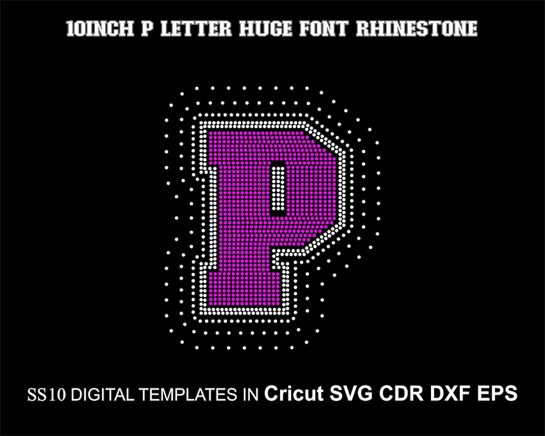 Capital Letter P Rhinestone Huge Letters College Alphabet Font Two ...