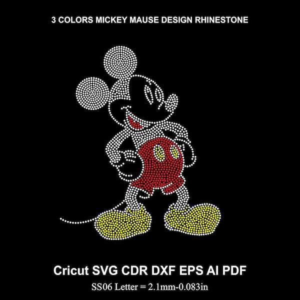 Rhinestone Mickey - Etsy