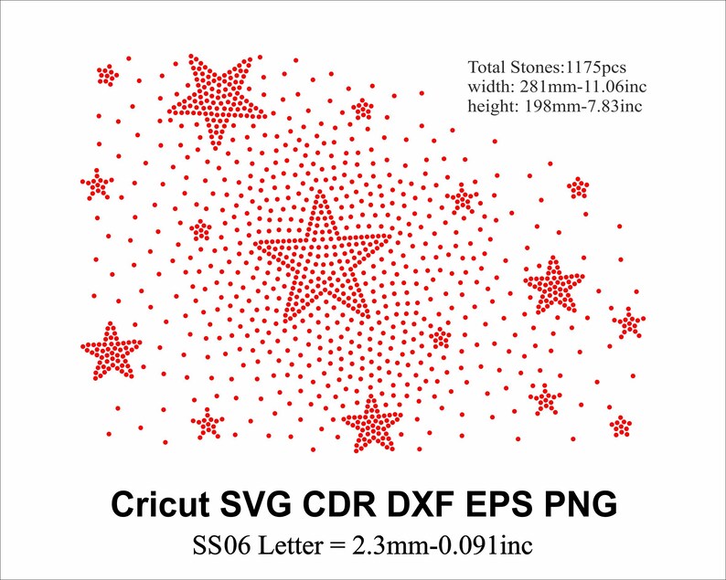 Star Rhinestone Template Ss06 Size Stars Design Rhinestone Svg for ...