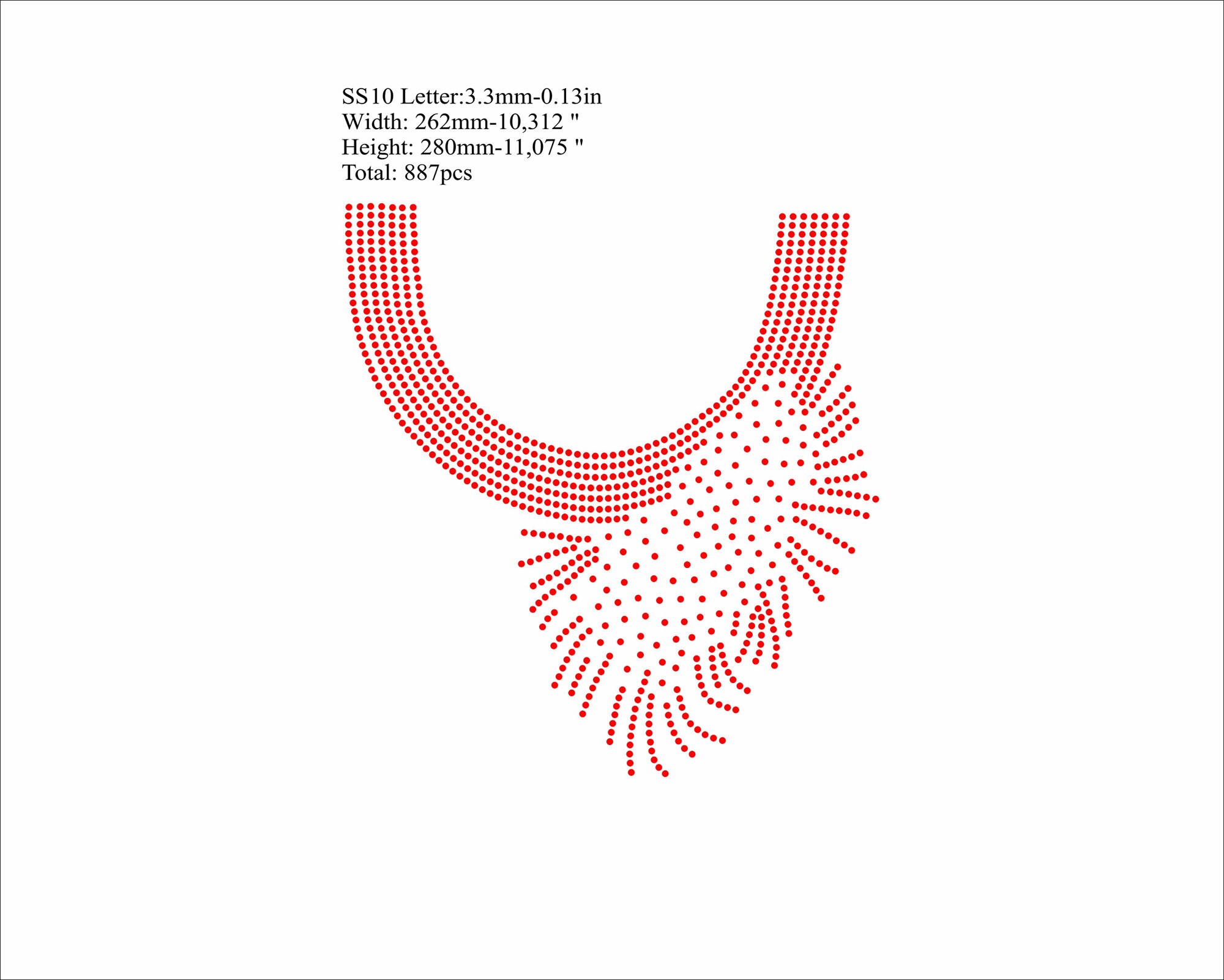 Neckline Rhinestone Template Necklace Rhinestone Collar Rhinestone SS10 ...