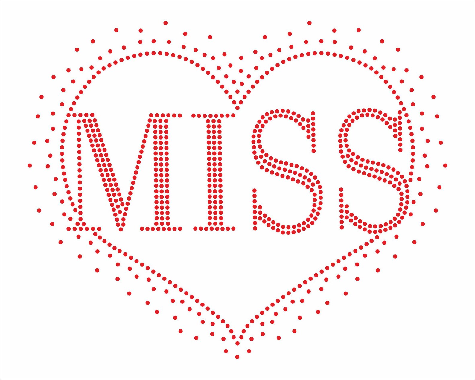 Rhinestone Heart Rhinestones Template Ss6 Size for Cricut Svg Dxf Cdr ...