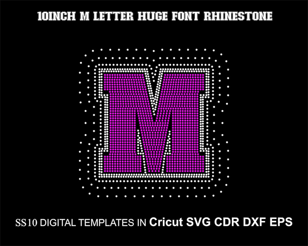 Capital Letter M Rhinestone Huge Letters College Alphabet Font Two ...