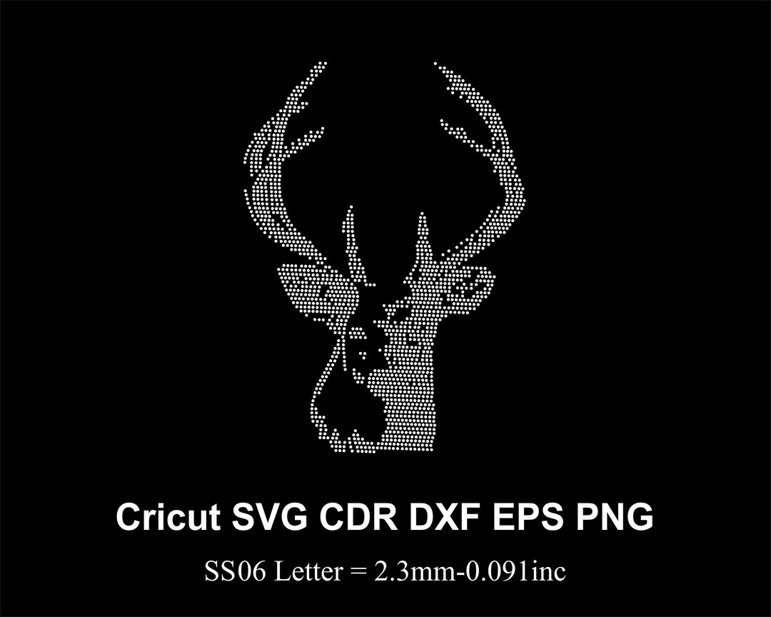 Reinder Silhouette Rhinestone Template SS06 Size Deer Xmas Design ...