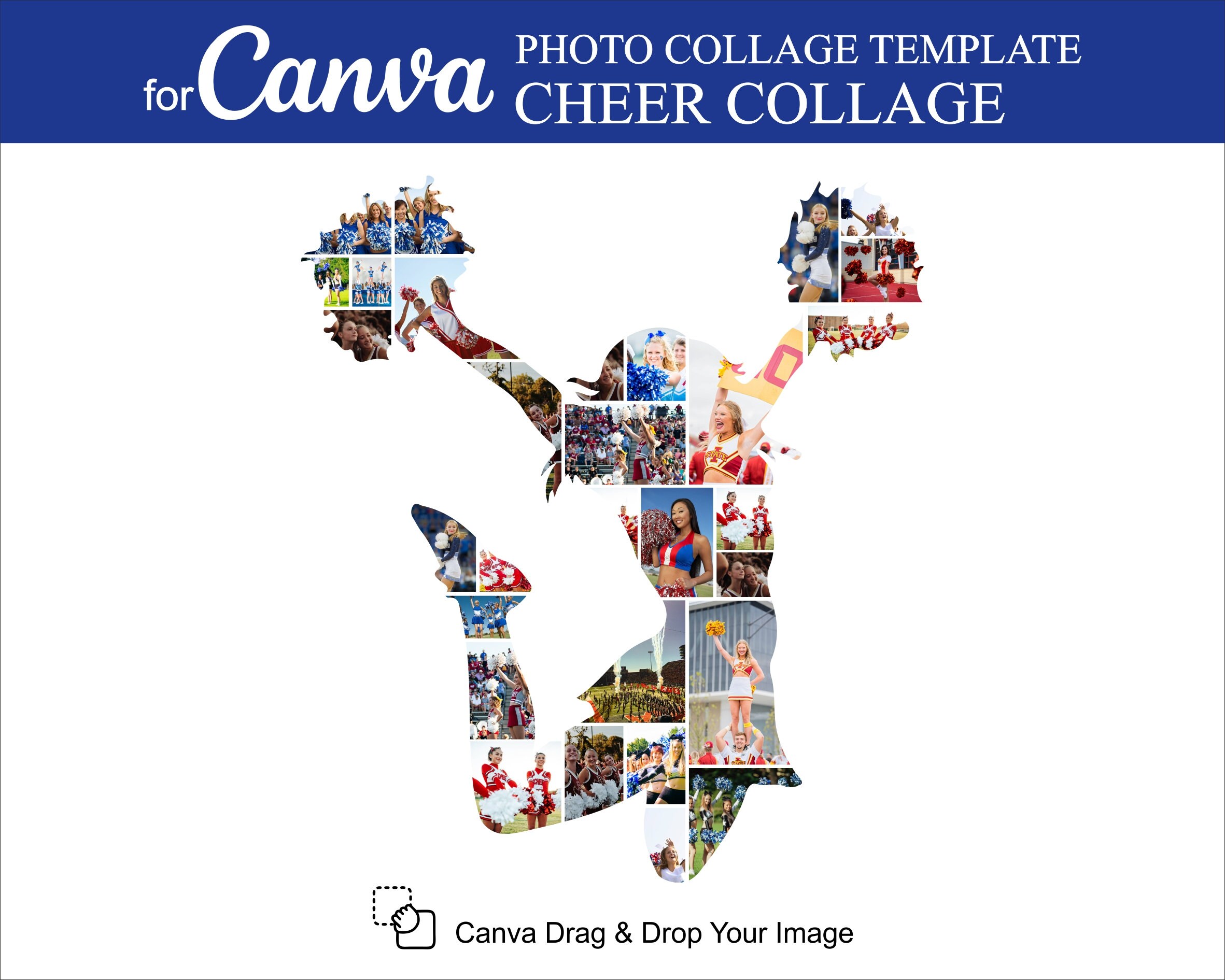 Canva Cheer Girl Photo Collage Templates 30 Pcs Inside Editable Canva ...