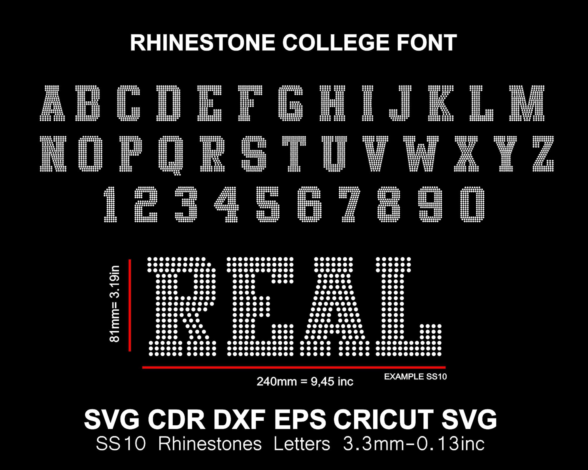Real Rhinestone Font College Font Rhinestone Sport Alphabet Letters ...