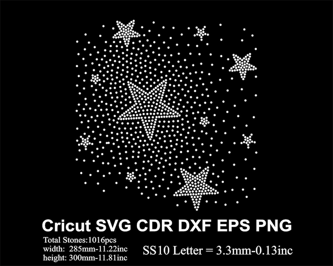 Star Scatter Rhinestone Template SS10 Size Scatter Stars Design ...