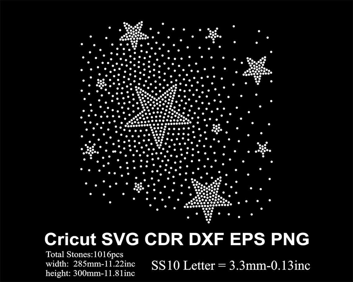 Star Scatter Rhinestone Template SS10 Size Scatter Stars Design ...