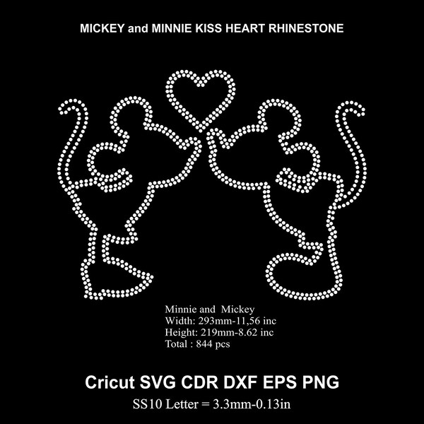 Minnie and Mickey Kiss Dxf - Etsy