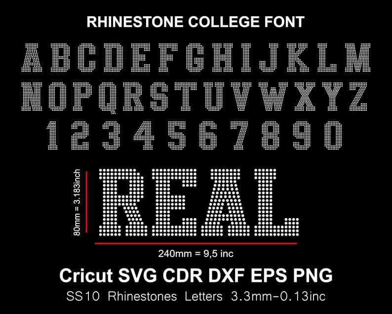 Real Rhinestone Font College Font Rhinestone Sport Alphabet Letters ...