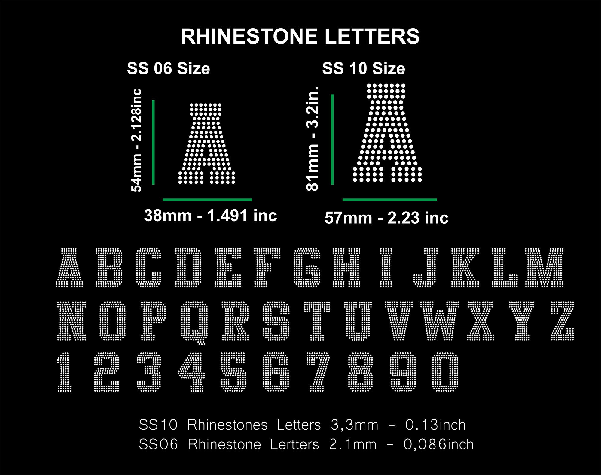 CHEER Rhinestone Font Letters Pattern Alphabet Cheer Letters SS06 SS10 ...