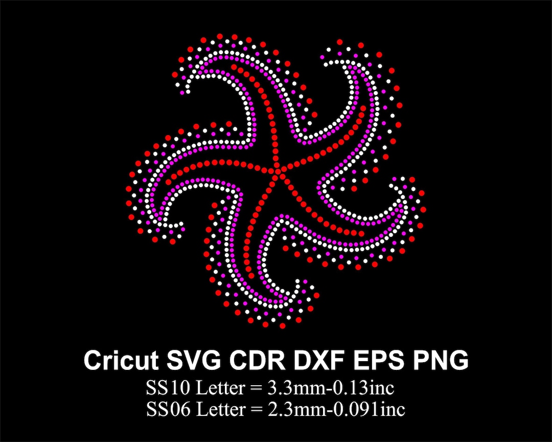 Starfish Rhinestone Template SS10 SS06 Size Starfish Rhinestone for ...