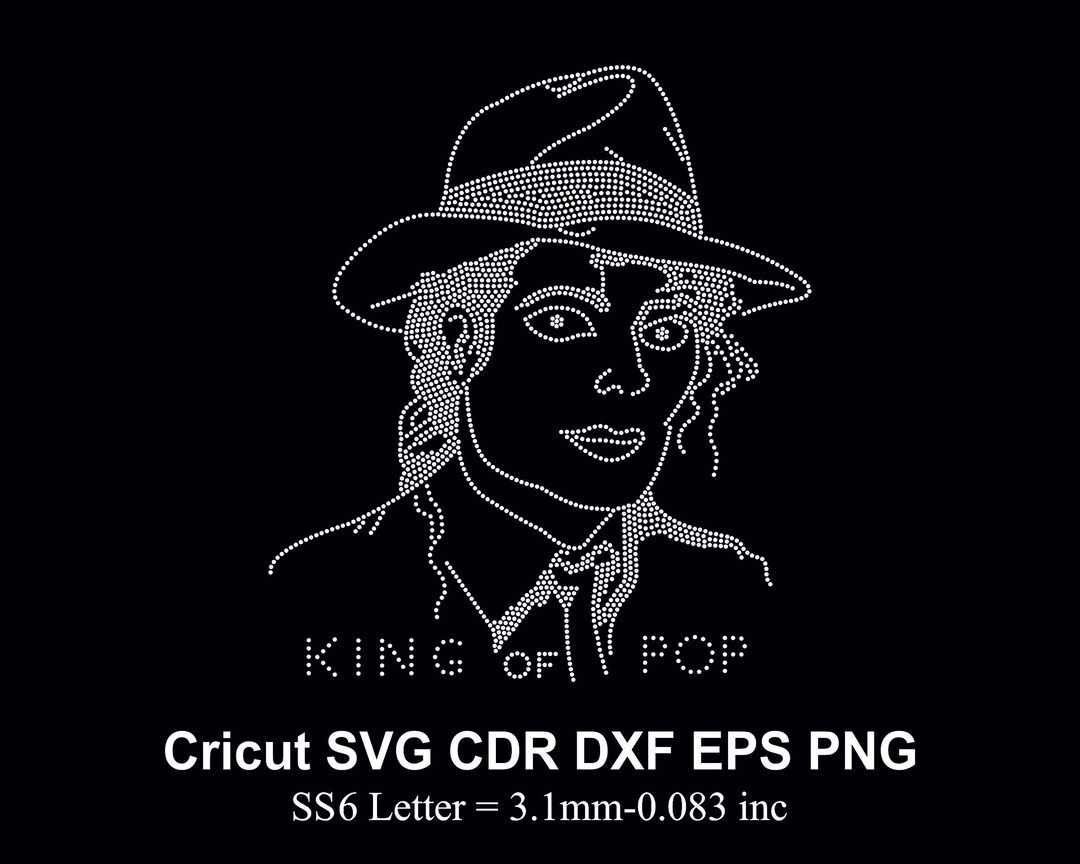 Rhinestone King of Pop Michael Design Rhinestones Template SS06 Size ...