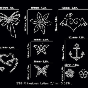 Rhinestone Random 12 Design Cut Template Set SS06 SS10 Svg Cdr Eps Dxf ...