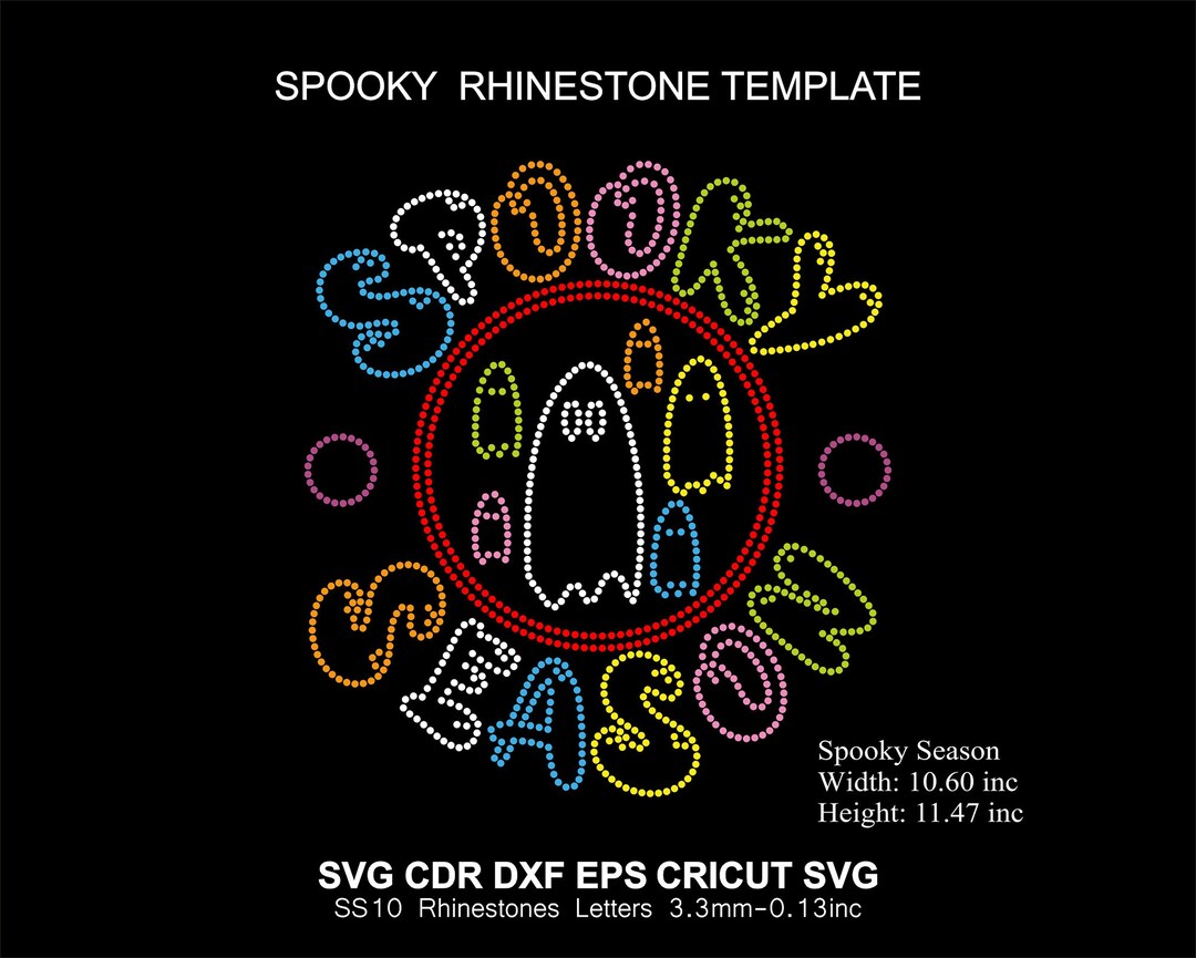 Spooky Season Rhinestone Halloween Rhinestone Template Spooky Season ...