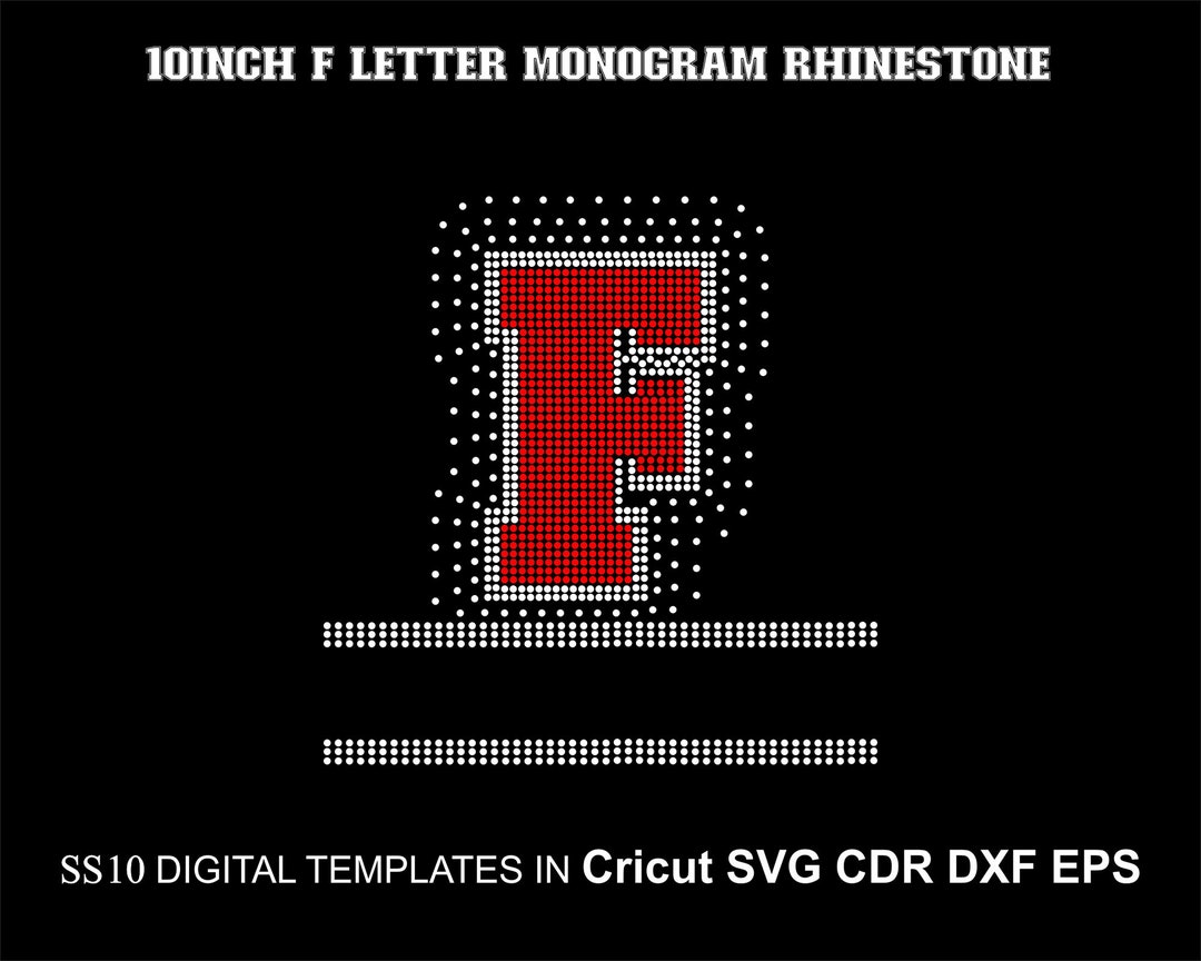 Capital Letter F Rhinestone Monogram Letters College Alphabet Font Two ...