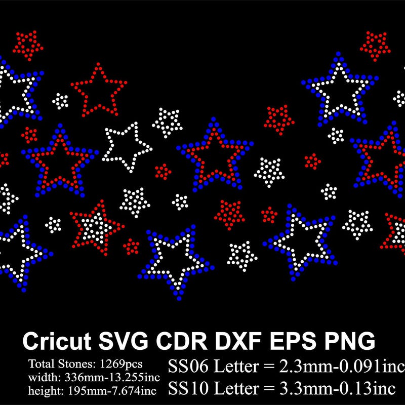 Stars Rhinestone Template - Etsy