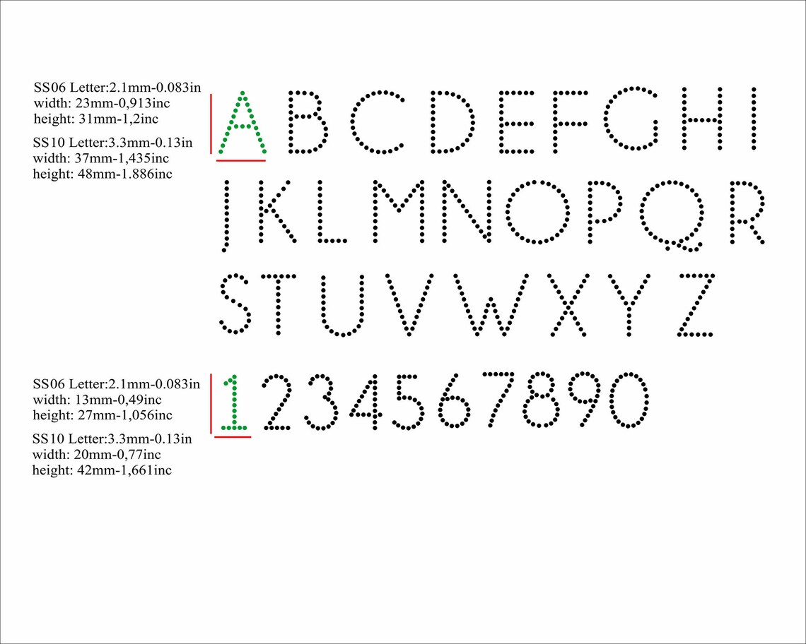 CHEER Rhinestone Font Line Alphabet Font SS06 or SS10 Line Letters ...