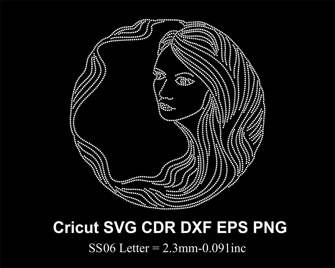 Girl Rhinestone Template SS06 Size Woman Design Rhinestone for Cricut ...