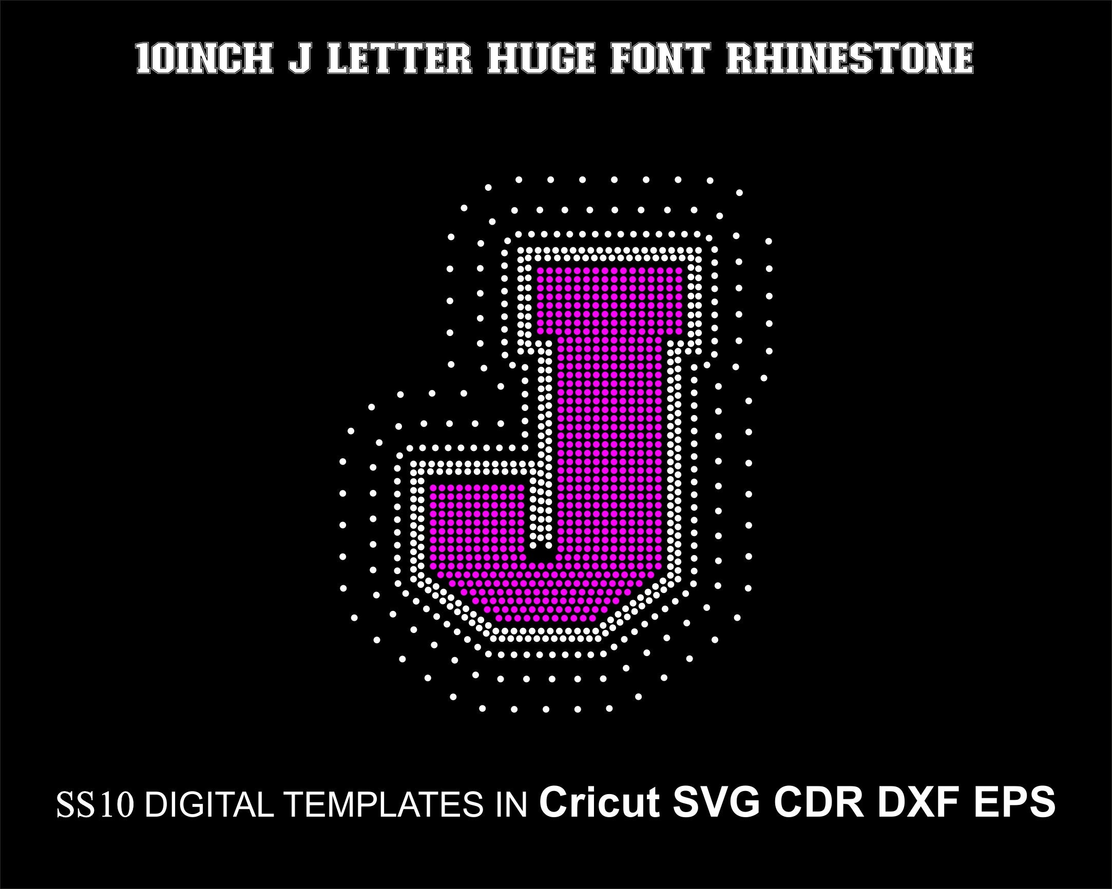 Capital Letter J Rhinestone Huge Letters College Alphabet Font Two ...