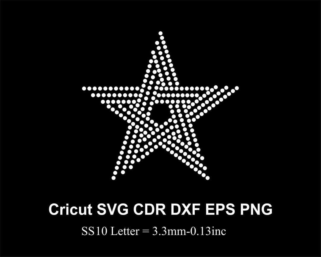 Star Rhinestone Template SS10 Size Stars Xmas Design Rhinestone ...