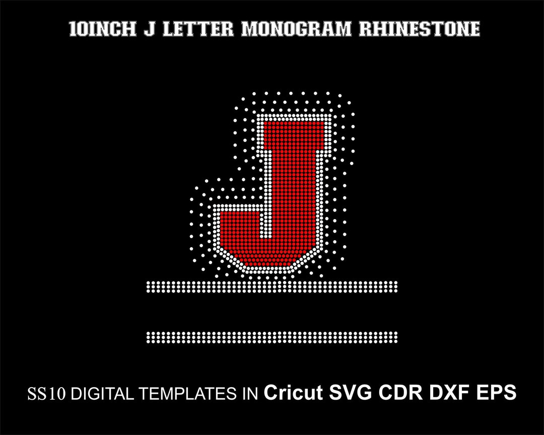 Capital Letter J Rhinestone Monogram Letters College Alphabet Font Two ...