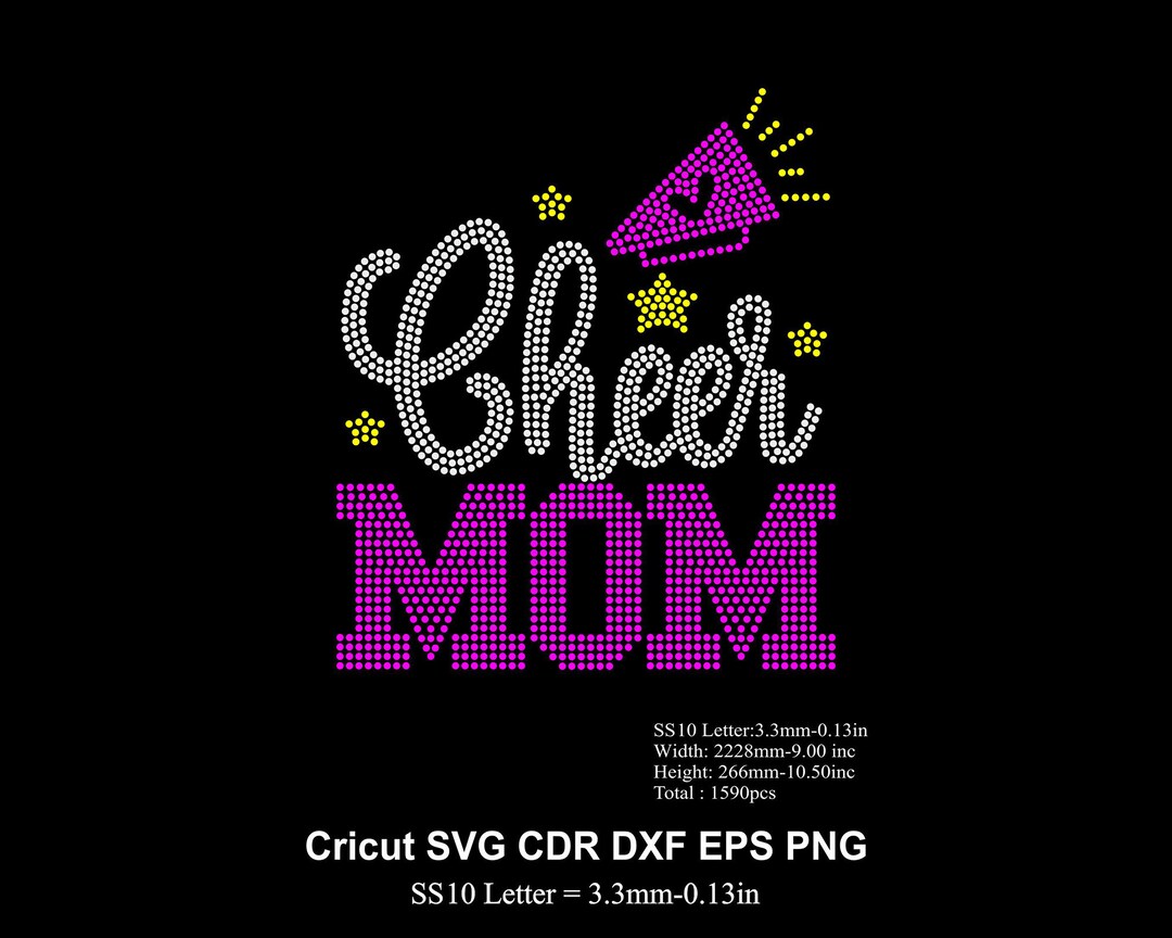 Cheer Mom Rhinestone Template Cheer MOM Rhinestones Cheer Design SS10 ...