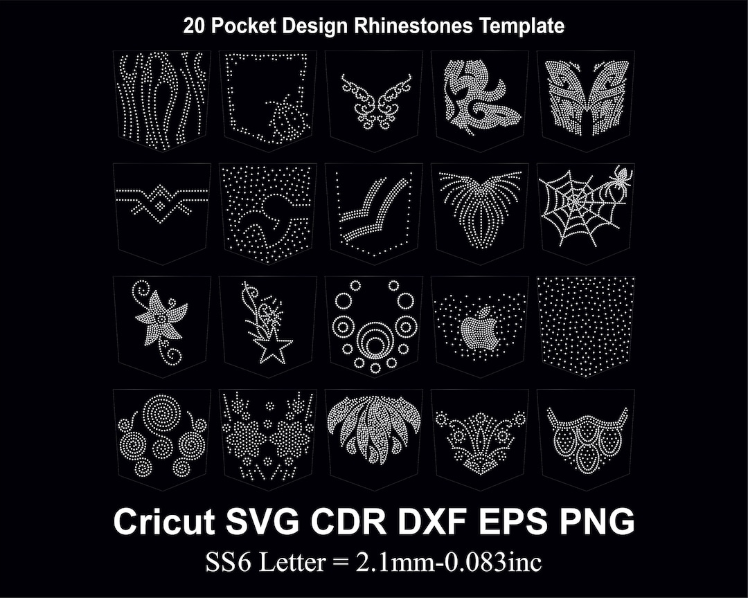 Rhinestone Bundle Pocket Design Rhinestones 20 Template Design SS06 ...