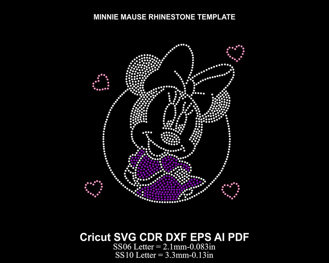 Rhinestone Minnie Rhinestone 3color Template Mause Rhinestone SS06 SS10 ...