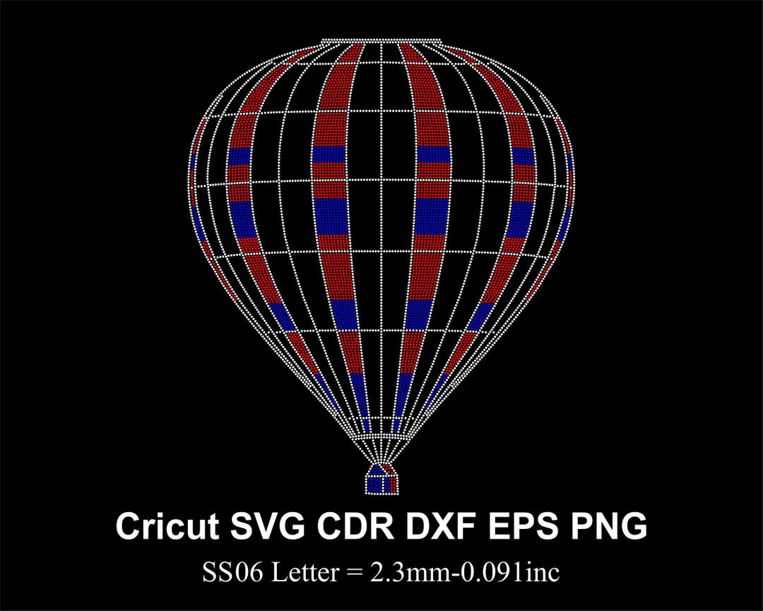 Rhinestone Air Balloon Design SS06 Size Rhinestones Template for Cricut ...
