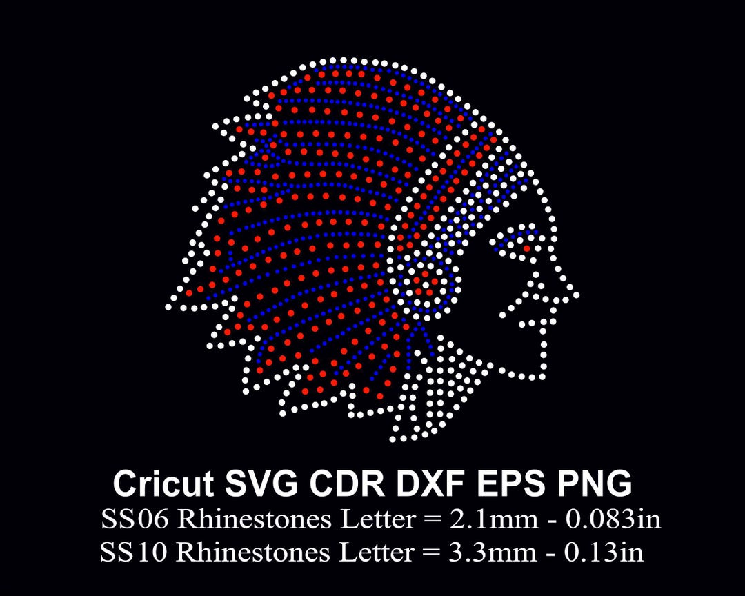 Rhinestone American Indian Native Rhinestones Template SS6 and SS10 ...