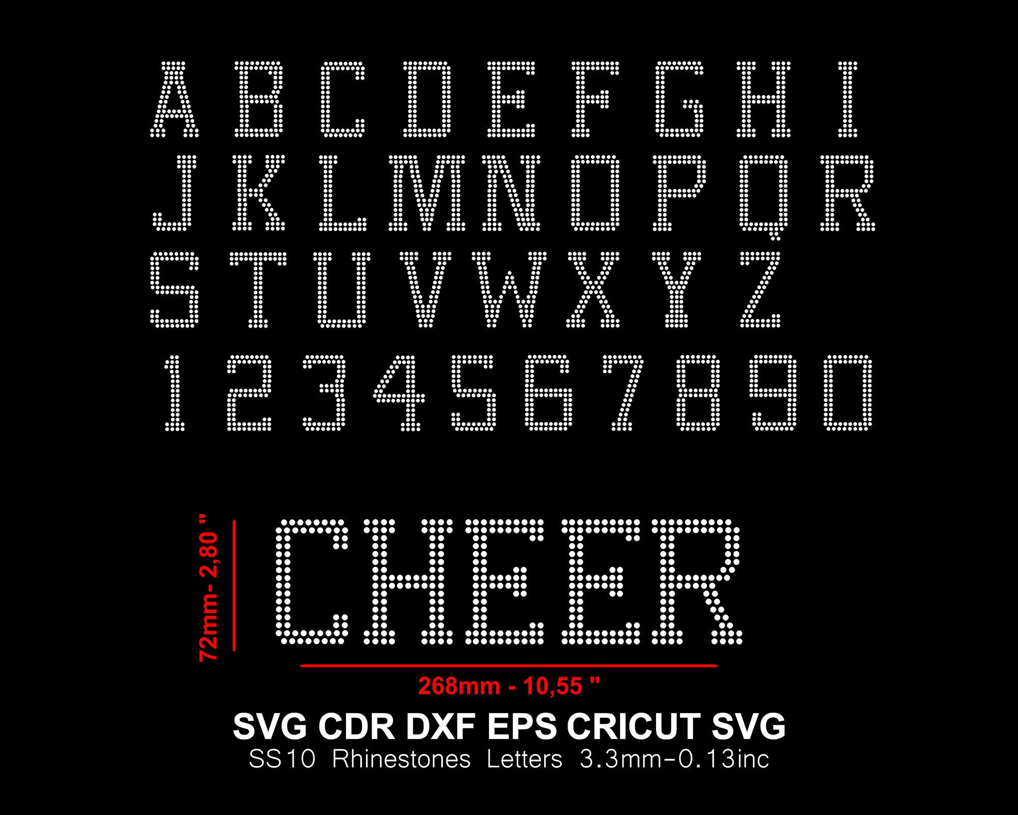 Rhinestone Font CHEER Line Font College Alphabet Varsity Sport Letters ...