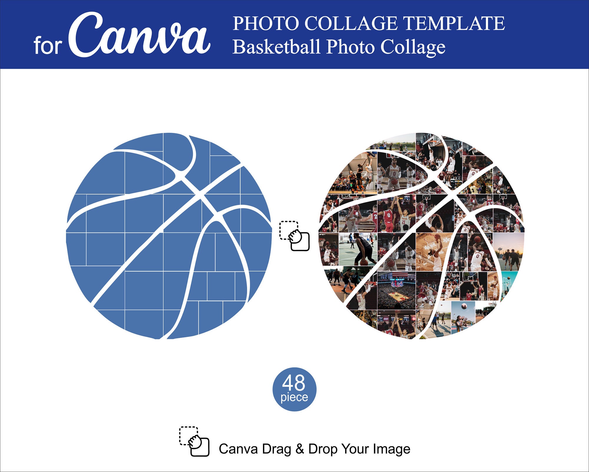Basketball Photo Collage 48 Pcs Inside Photo Collage Canva Sport ...