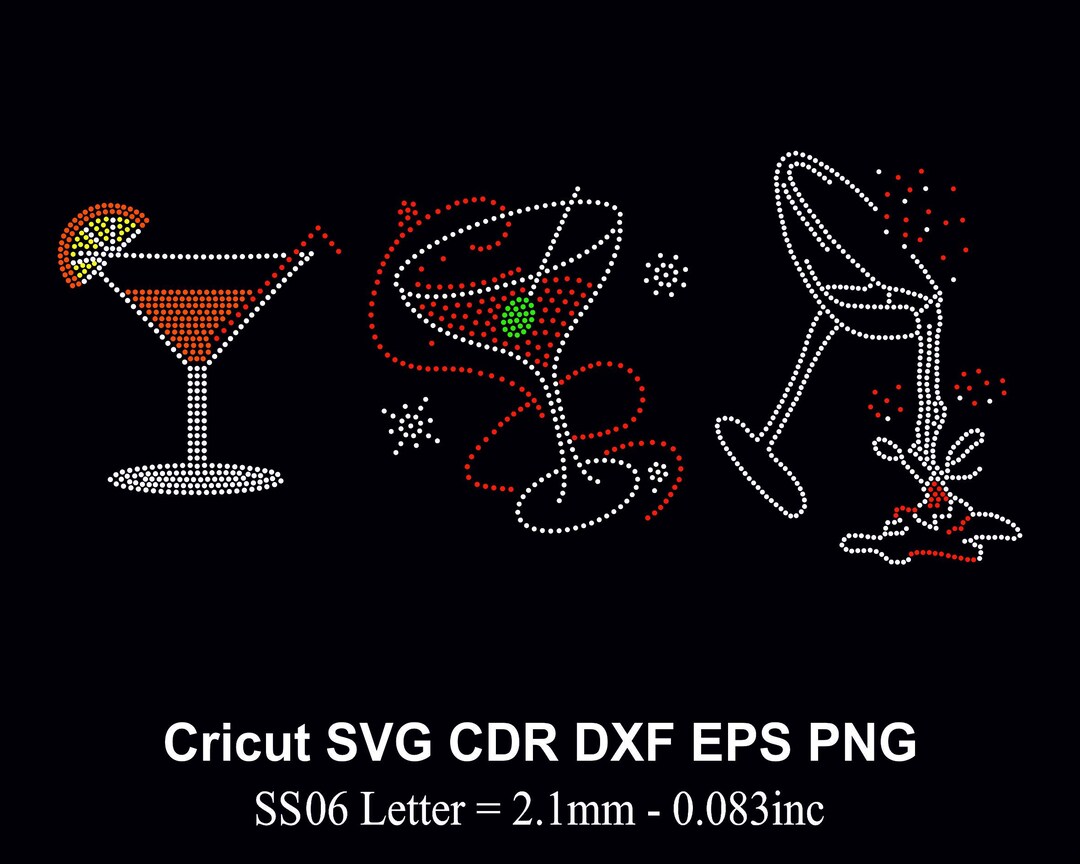 Rhinestone Wine Glass Design Rhinestones Template Three Design SS06 ...
