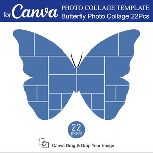 Canva Butterfly Photo Collage Templates 22pcs Inside Editable Canva for ...