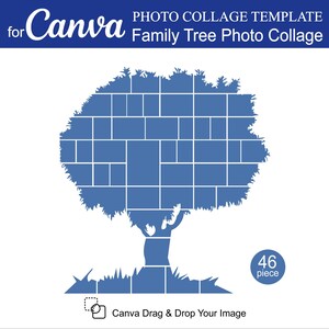 Canva Family Tree Photo Collage Templates 46 Pcs Inside Editable Canva ...
