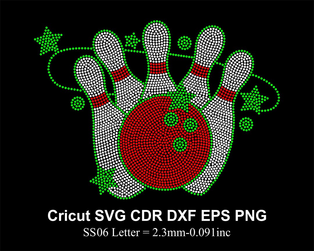 Rhinestone Bowling Design SS06 Size Rhinestones Bowling Template for ...