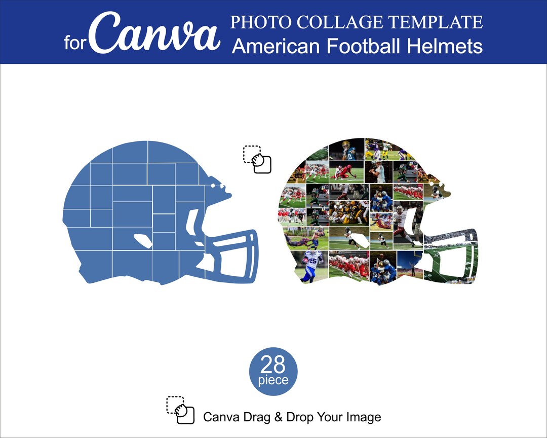Canva Sport Photo Collage Templates Helmets 28pcs Inside Editable Canva ...