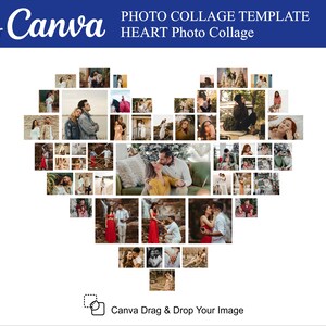 Canva Heart Photo Collage Templates 50pcs Inside Editable Canva for a ...