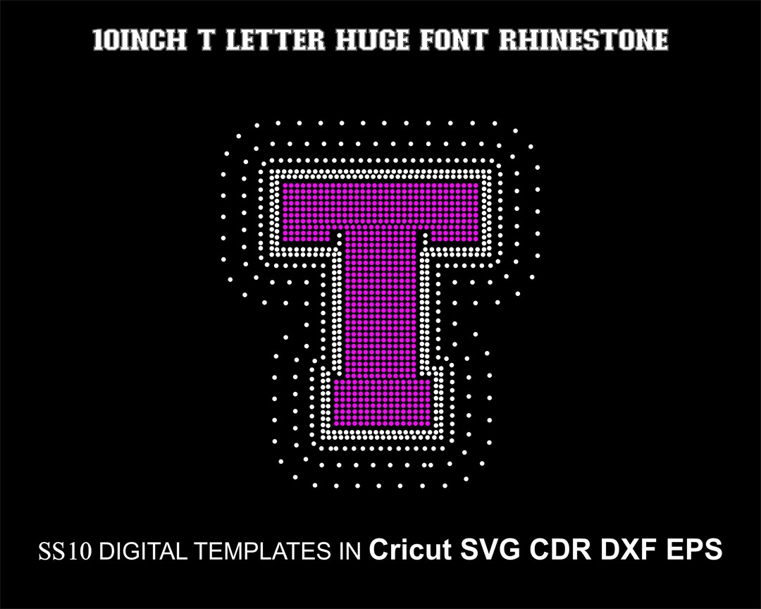 Capital Letter T Rhinestone Huge Letters College Alphabet Font Two ...