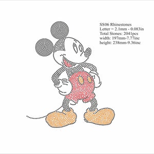 Rhinestone Mickey 3 Colors Template Mause Rhinestone SS06 Size for ...