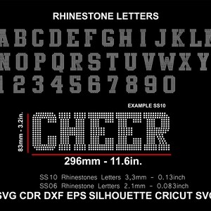 CHEER Rhinestone Font Letters Pattern Alphabet Cheer Letters SS06 SS10 ...